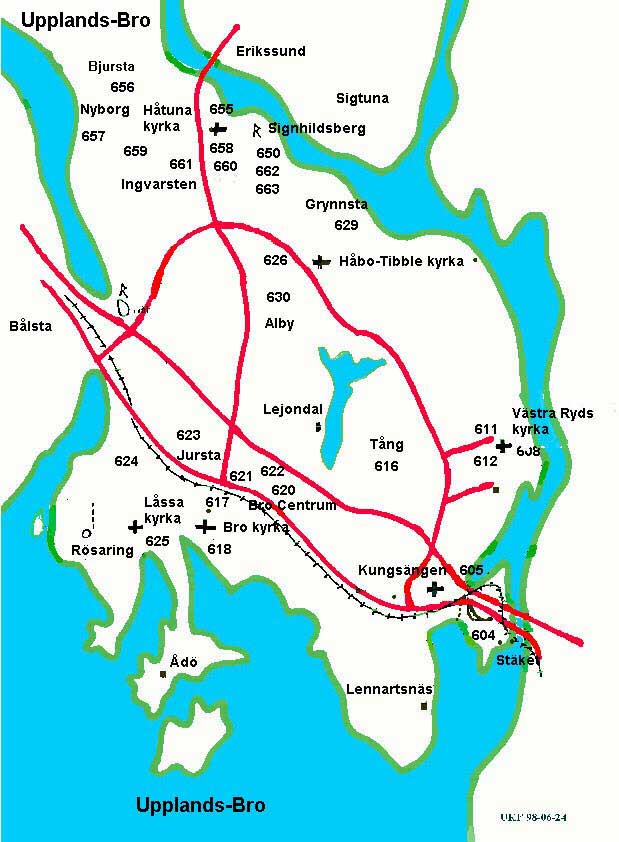 Karta - Runstenar i Upplands-Bro